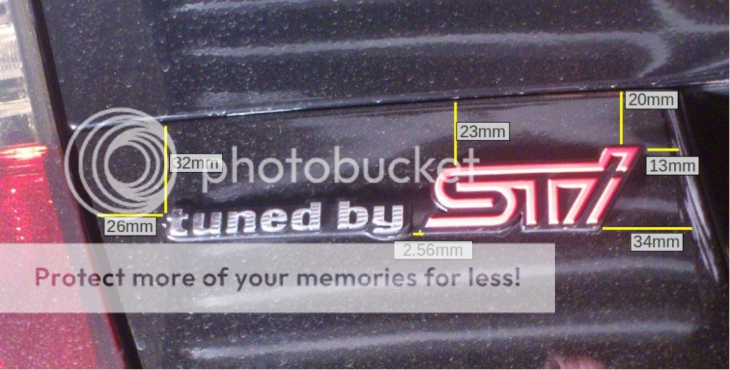 Tuned by STI badge layout measurements • club.liberty.asn.au